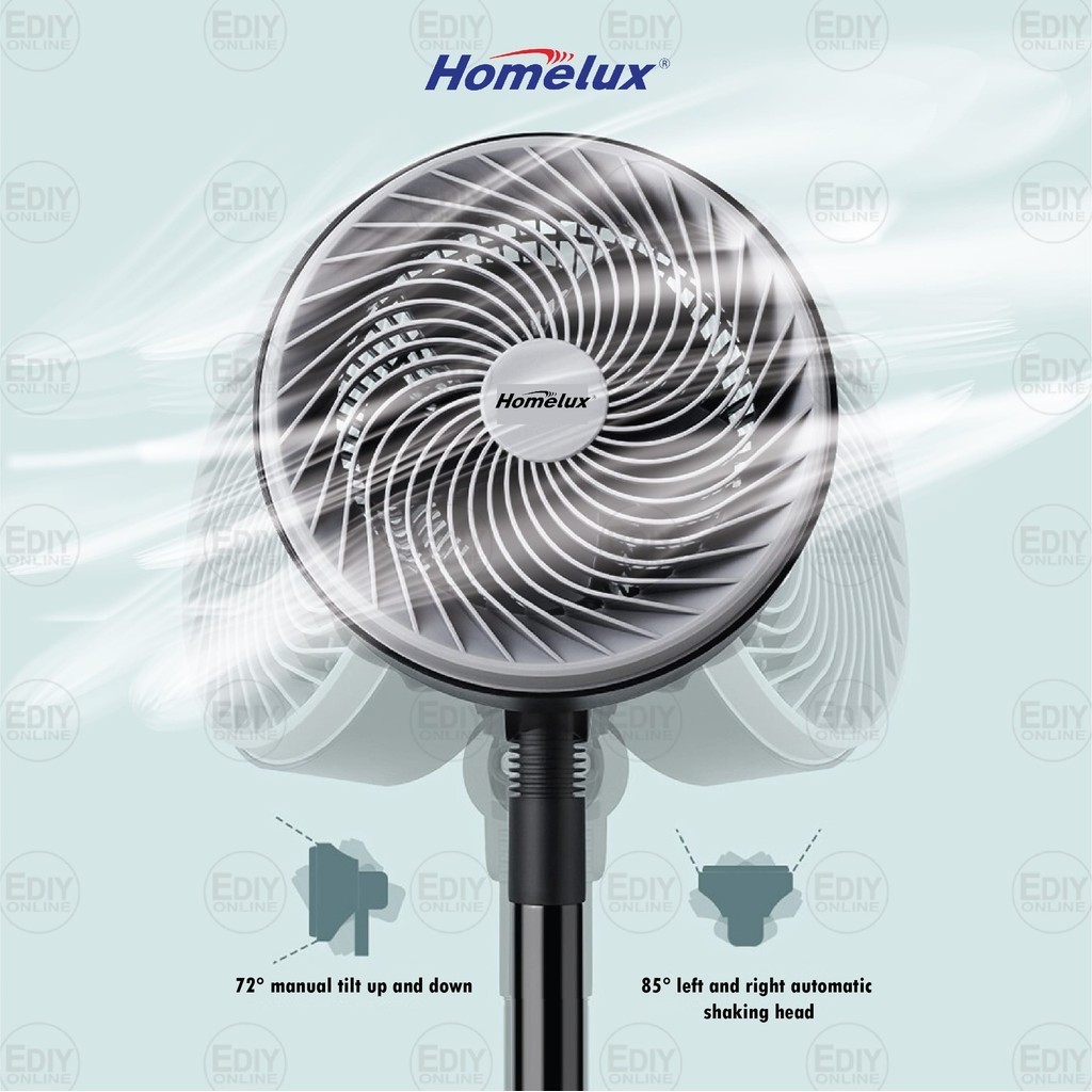 【2in1】Homelux HSF-108PW Stand Fan 8” Table Adjustable Height Powerful 3 ...