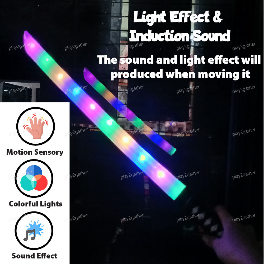 LED Glowing Long Light Stick Toys Samurai With Lights And Sound Effects ...