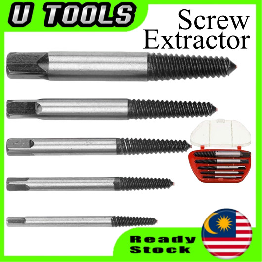 Screw Extractor Easy Out Set Drill Bits, Guide Broken Damaged Bolt ...