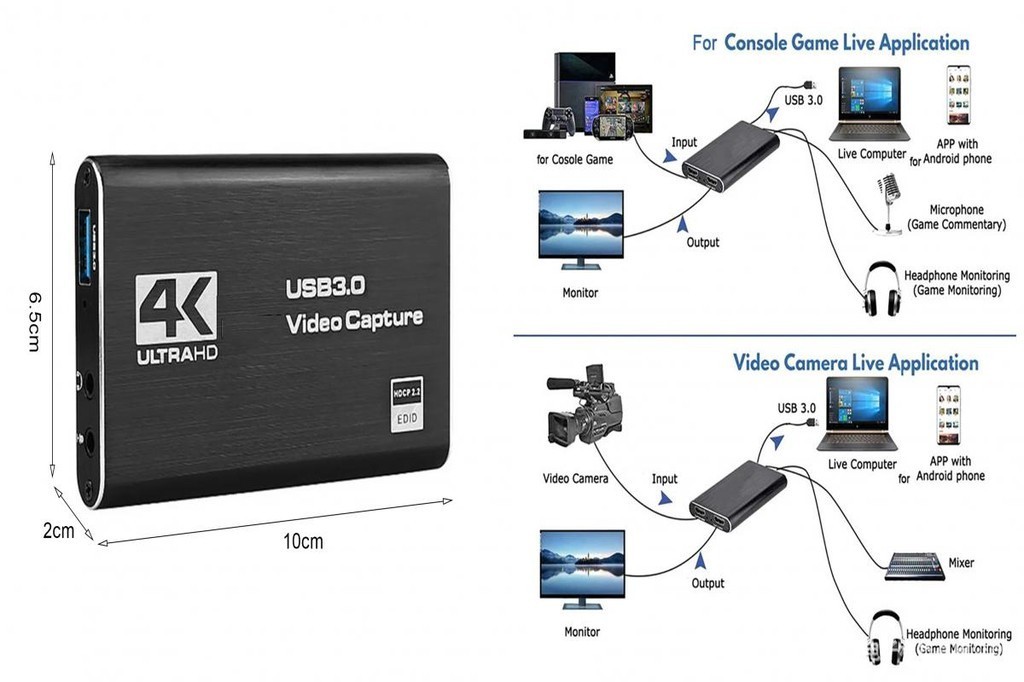 HUARMEY Usb 3.0 Data Transfer Card Portable Video Capture Card High ...