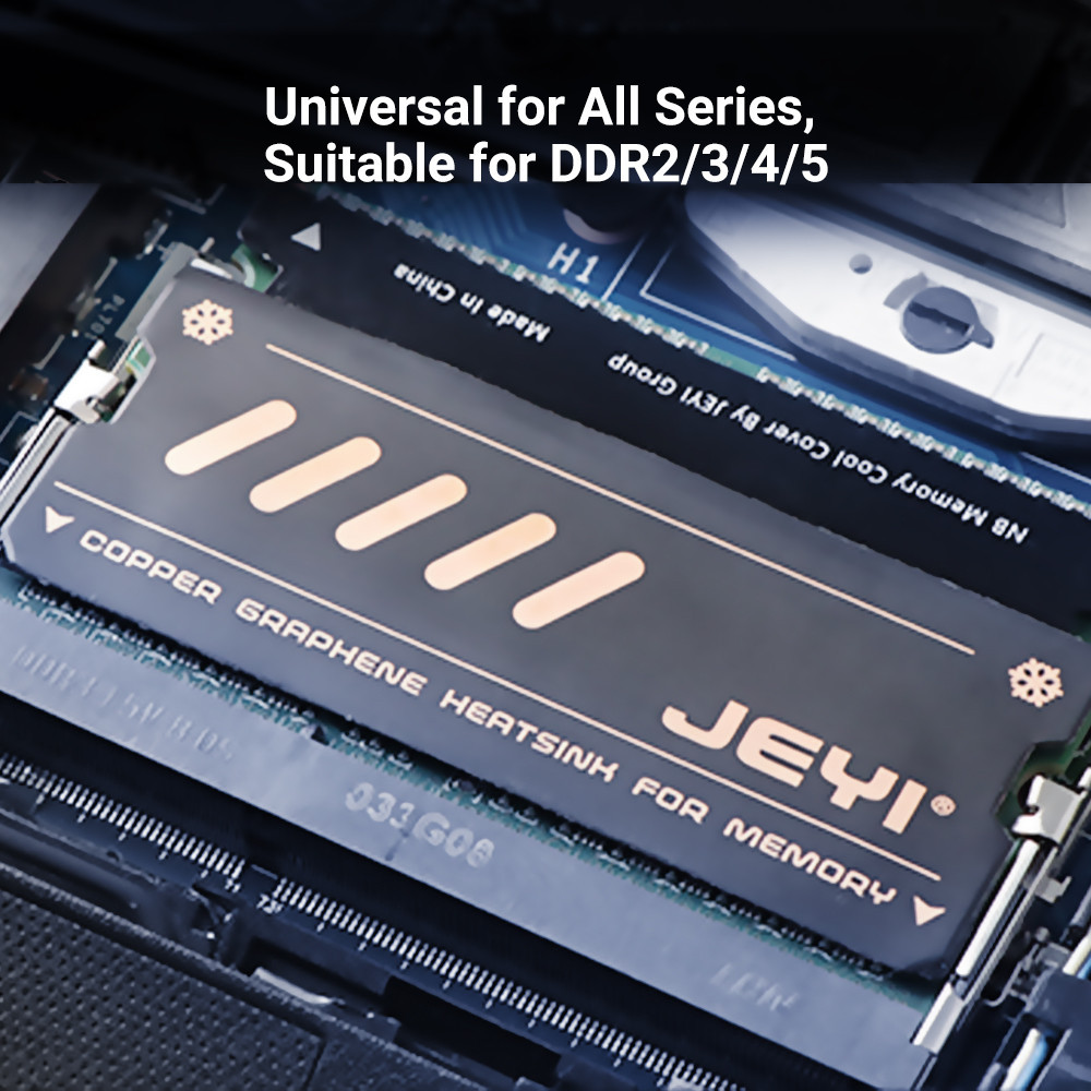 JEYI Graphene Laptop RAM Heatsink, Dual-Layer Graphene and Copper Foil Design Cooler Memory ...