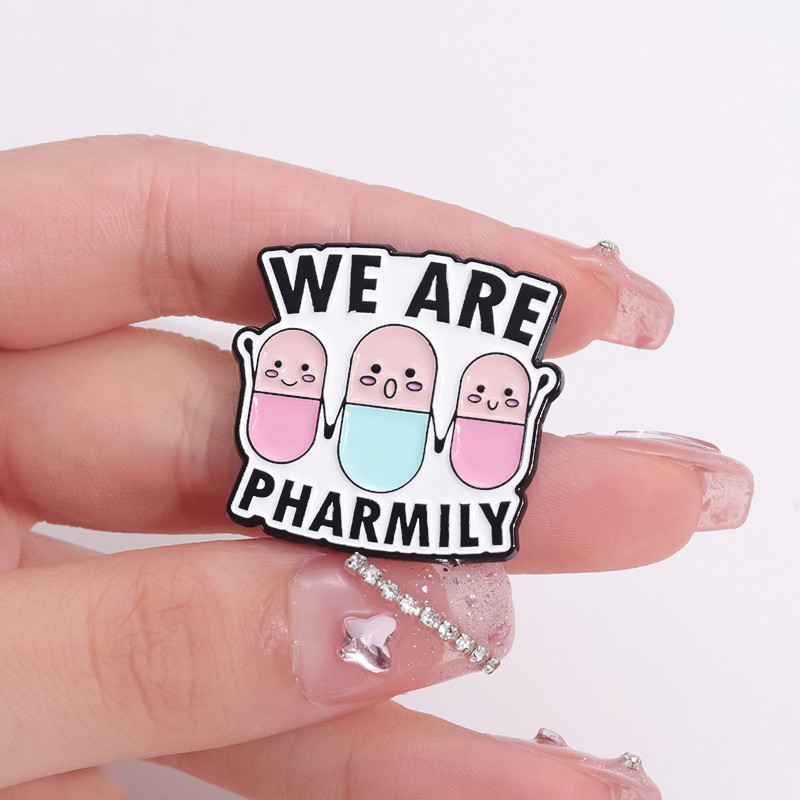 Happy Pills Enamel Pin Creative Capsules Badge Fun Letter We Are ...