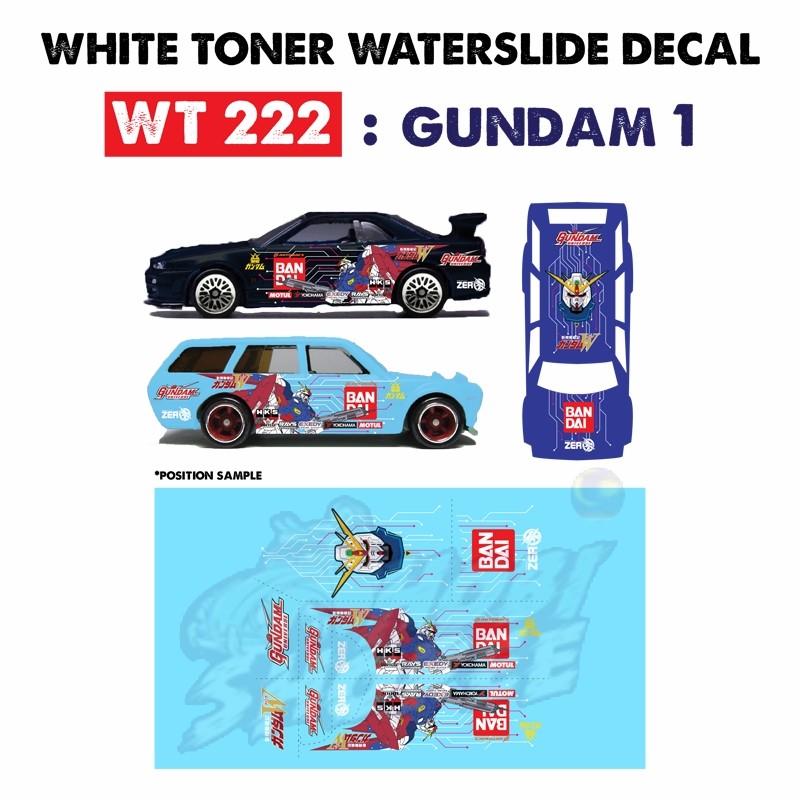 GUNDAM1 Decals Hotwheels Tomica 1:64 diecast custom white toner ...