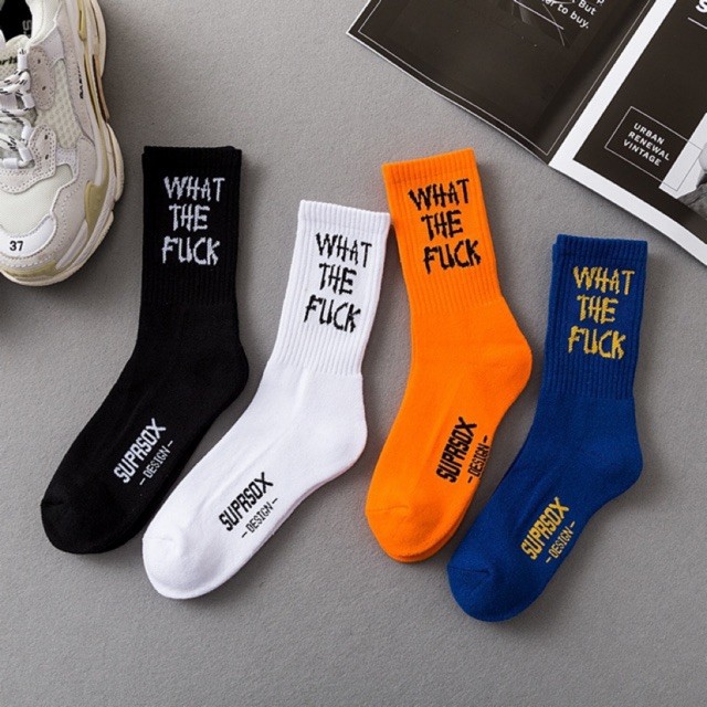 Iconic Socks What The Fuck WTF Mid Cut Street Style Design | Shopee ...
