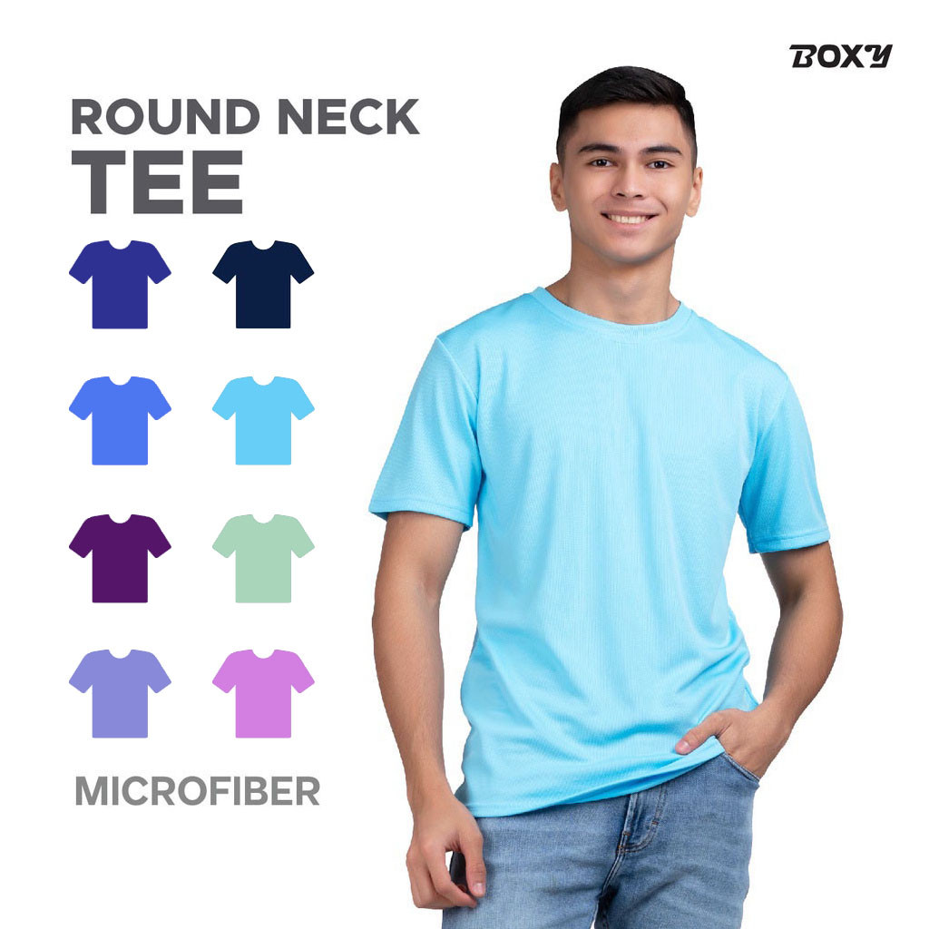 Boxy Baju Microfiber Unisex Dri Fit Leher Bulat Lengan Pendek ...