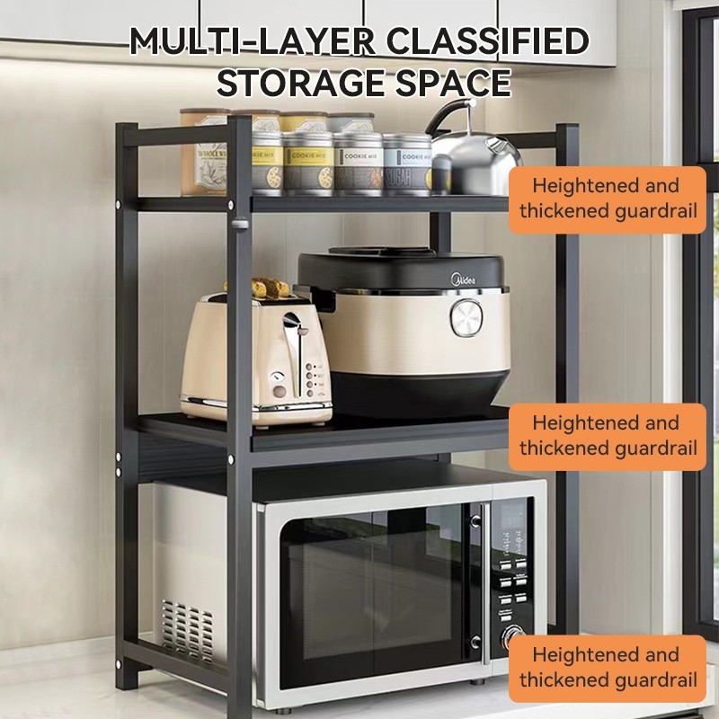 Microwave Rack Oven Rack Kitchen Rack Stainless Steel Storage Rack Rak ...