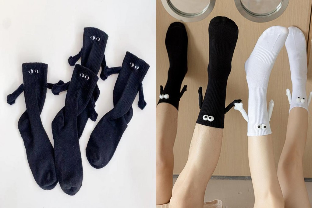 YYR_ Sweat-wicking Socks Unisex Magnetic Holding Hands Socks Christmas ...