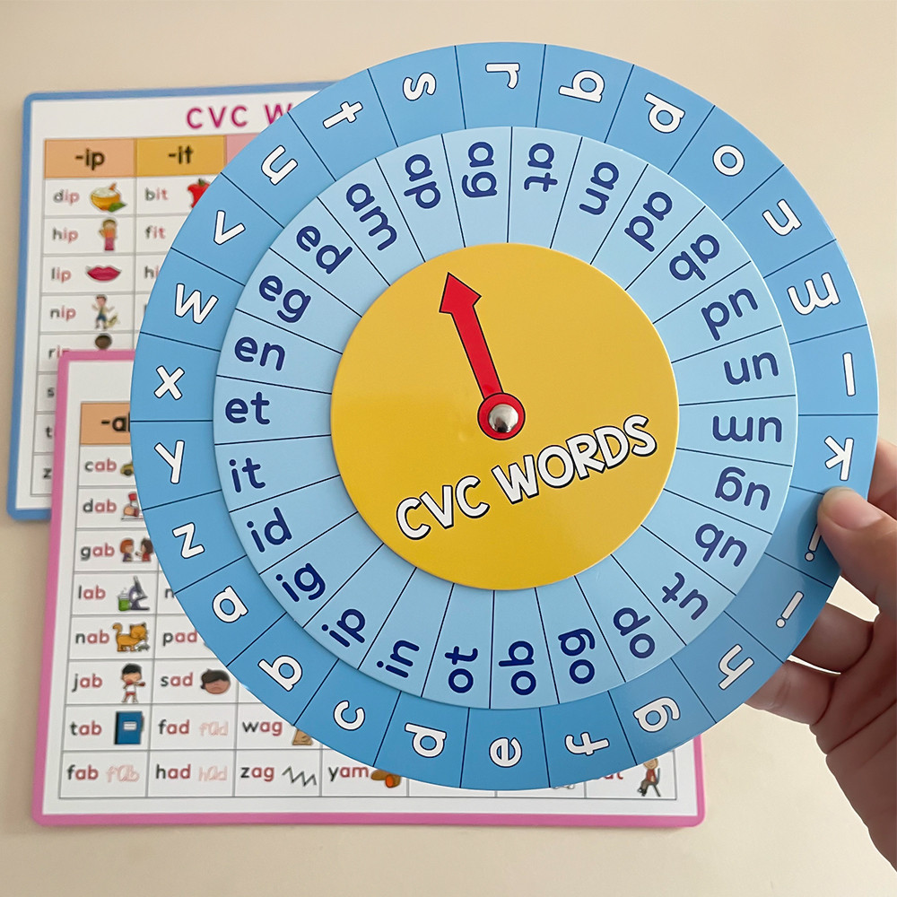 CVC Word Games Turntable, CVC Word Puzzles Game Sight Words Toy, Kids ...