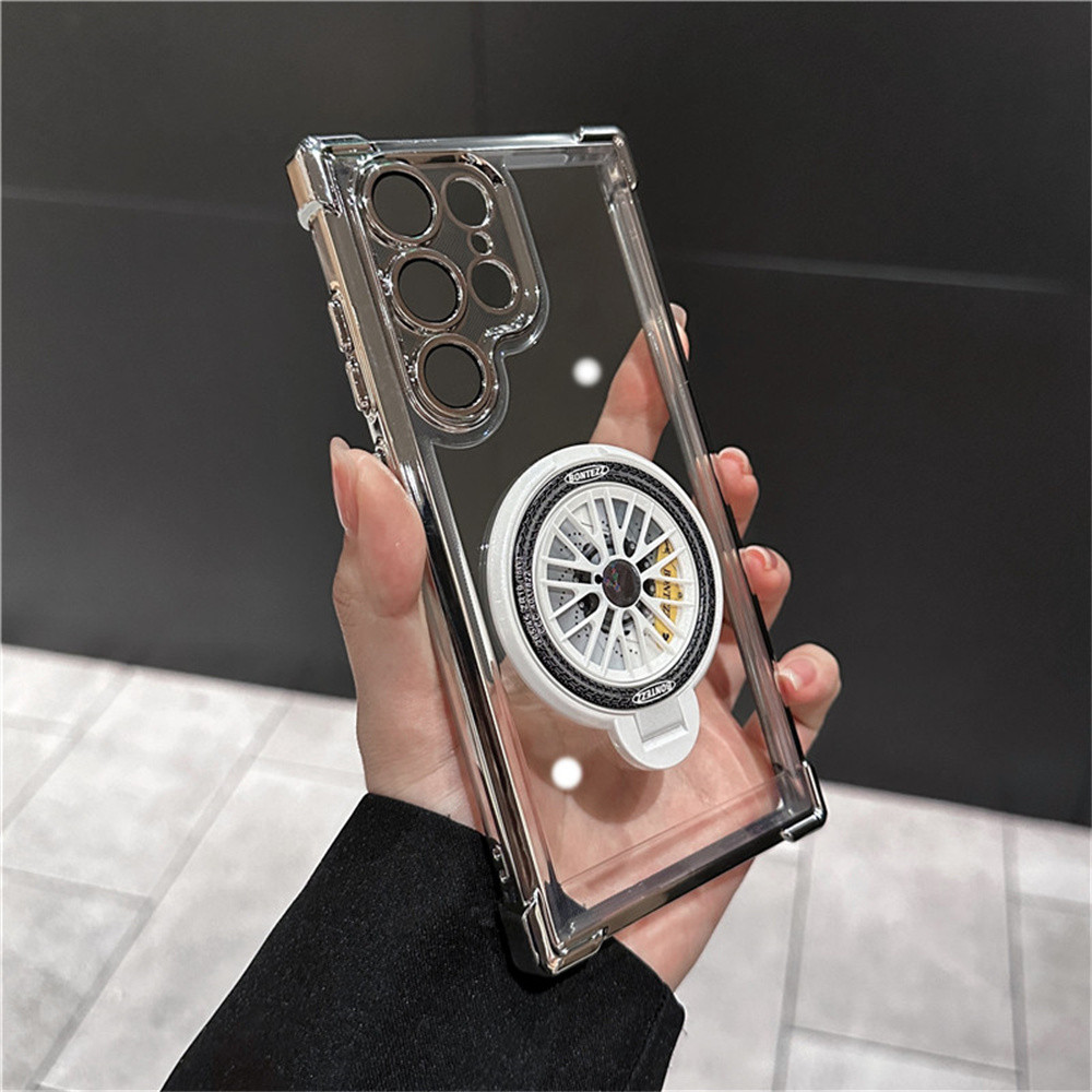 Luxury Armor Airbags Plating Magnetic Transparent Case for Samsung ...
