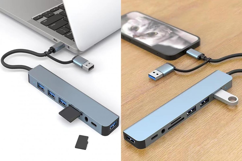 High-quality Aluminum Alloy Extender Dual-head Usb Type-c Port Hub ...