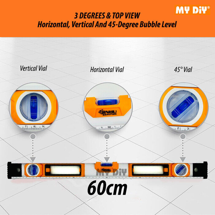 MYDIYHOMEDEPOT - 30CM OR 60CM HEAVY DUTY MAGNETIC SPIRIT LEVEL WITH ...