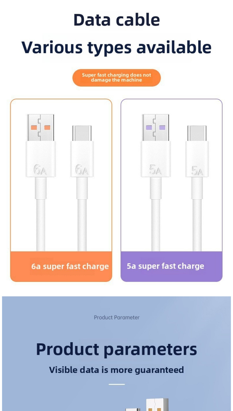 High-Speed 6A USB-C Cable 120W Fast Charge Compatible with 100W/66W/40W | Shopee Malaysia