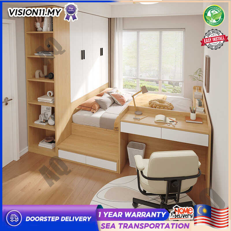 VISION Tatami Bed Closet Integrated With Desk Small Household Space ...