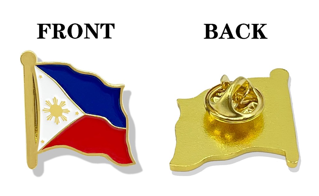 Philippine Flag Brooch Pin - Alloy Metal Lapel Pin for Pinoy Pride ...