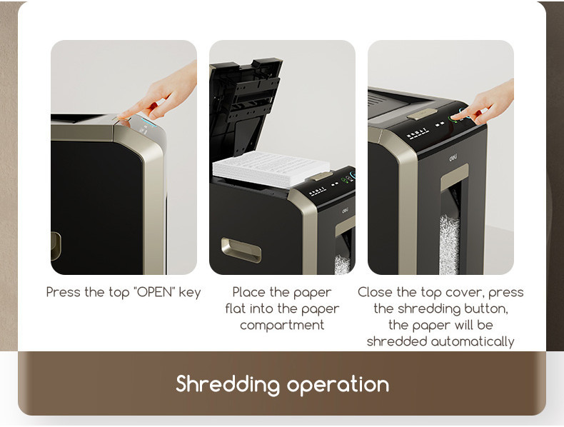Deli Heavy Duty Auto Feed Paper Shredder 32L Cutter Machine Shredded ...