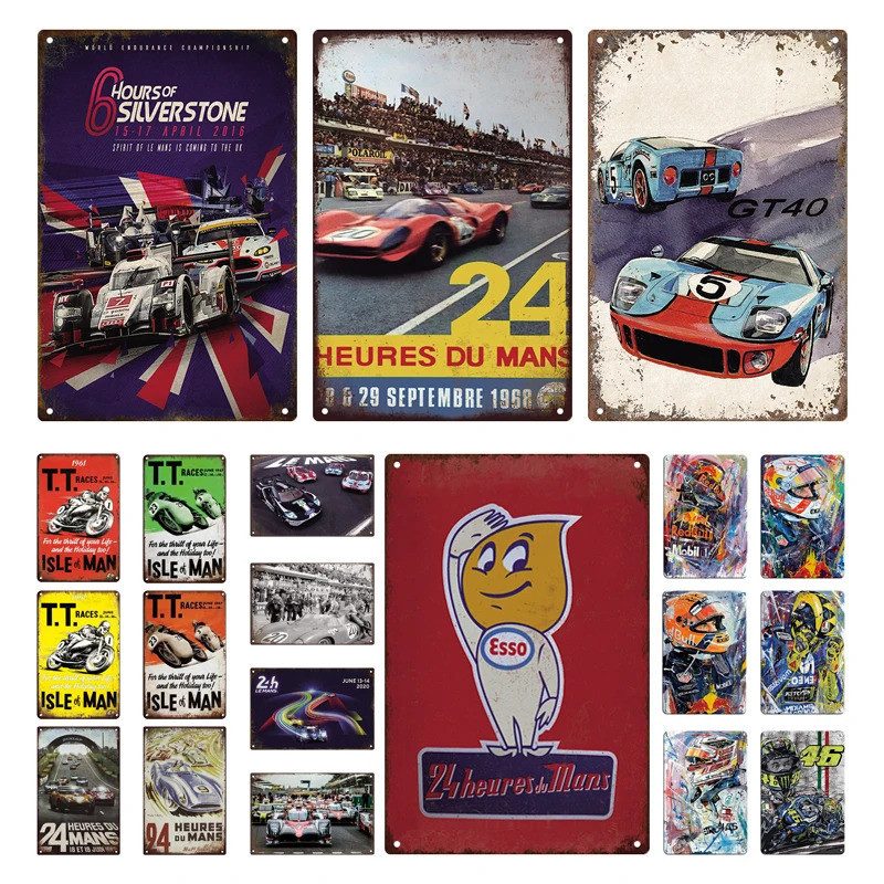 Motorcycle Riders Metal Tin Sign F1 Racer Racing Poster Classic Sports ...