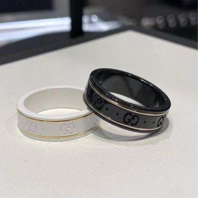 GUCCI Genuine Ceramic Retro Home Ceramic Ring Twisted Gold And Silver ...