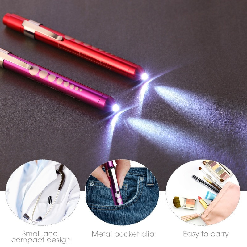 5Pcs Portable Mini LED Flashlight Work Light Medical First Aid Pen ...