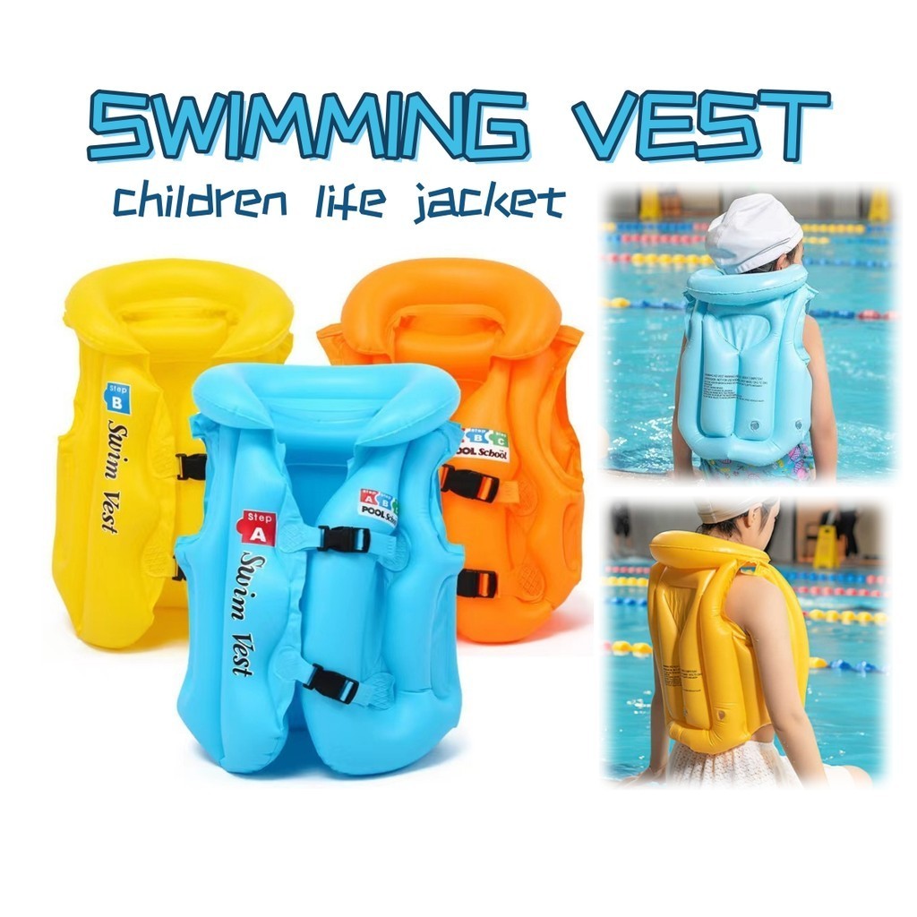 Children Inflatable Life Jacket Vest Kid Pool Float Swim Life Jacket ...