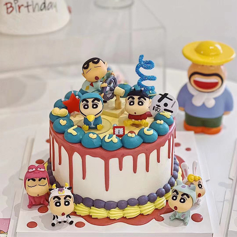 5pcs/set Crayon Shin chan Cartoon Cake Top Decoration Cute and Funny ...
