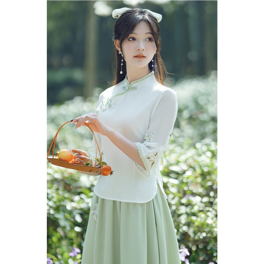 Chinese style Hanfu women's qipao dress ethnic style summer Tang ...