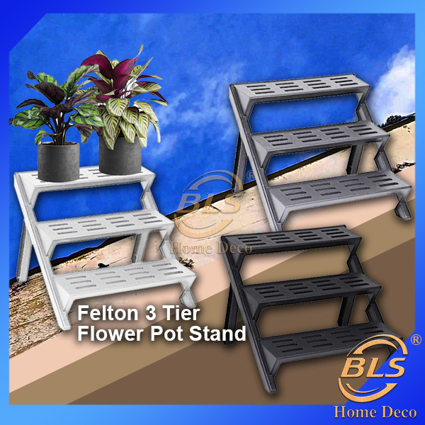 Felton 3 Tier Flower Pot Stand Flower Tray Rack / Lapik Tapak Pasu ...