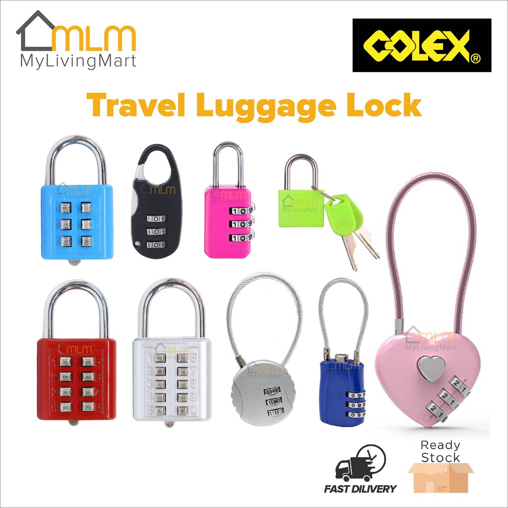 COLEX Luggage Lock Resettable Travel Padlock Password Lock Luggage Bag ...