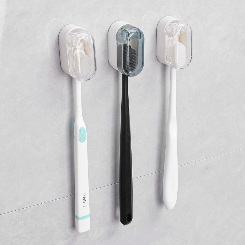 [ Featured ] Flip Cover Toothbrush Holder - Wall-mounted Toothbrush ...