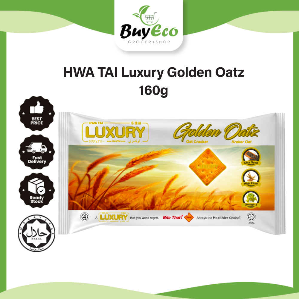 Hwa Tai Luxury Golden Oatz 160g (40g x 4packs) Oat Cracker | Kracker Oat | Shopee Malaysia