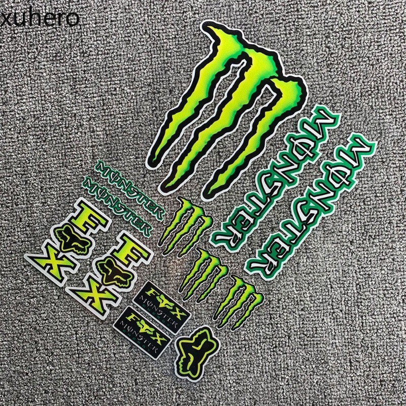 Monster Energy Reflective Motorcross Motorcycle Stickers Decals ...