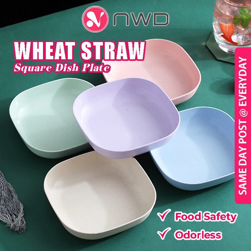 𝗘𝗖𝗢 𝗙𝗥𝗜𝗘𝗡𝗗𝗟𝗬 》Square Wheat Straw Plate Dessert Salad Sauce Dish Plates ...