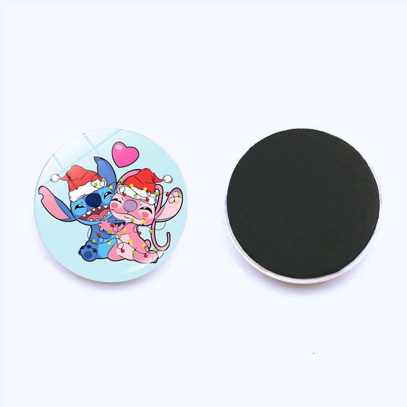 12pcs Christmas Stitch Fridge Magnets Crystal Cartoon Stitch Soft ...