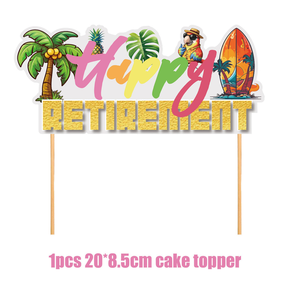 Set Belon Bendera Tema Musim Persaraan Hawaii Tropika Alat Peraga ...