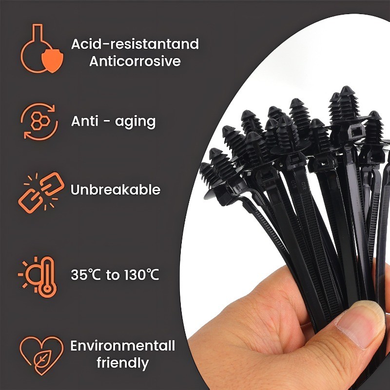 10/30/50Pcs Self-locking Heavy Duty Nylon Cable Ties - Multi-Purpose Durable Car Cable Ties ...