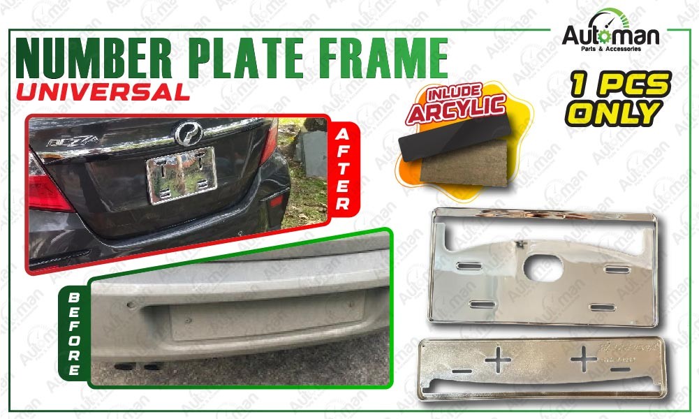 Car Universal Front Bumper Number Plate Base Frame Design Evo Black Car ...