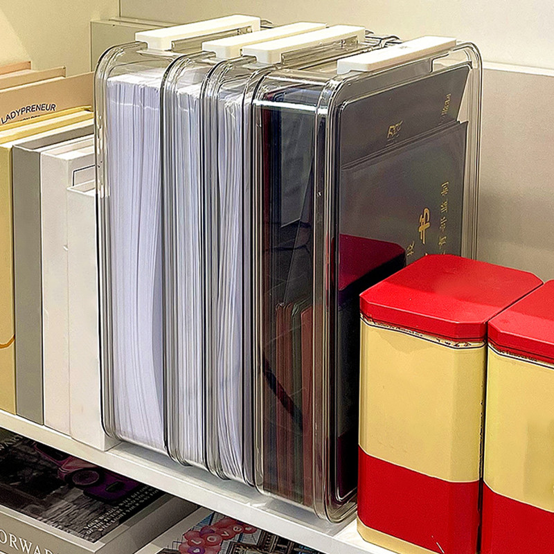 𝗙𝗔𝗜𝗟 𝗦𝗘𝗟𝗔𝗠𝗔𝗧 》 Transparent File Storage Box A4 Document Organizer Kotak ...