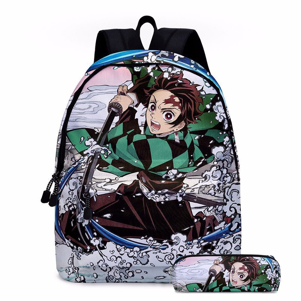 Unisex Demon Slayer Backpack Student School Bags Kochou Shinobu Nezuko ...