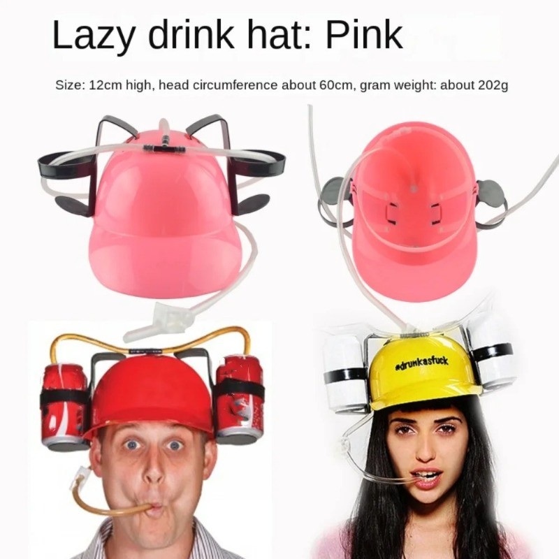 Outdoor Beer Hat Drinking Hat Lazy Drinking Helmet Beer Soda Guzzler ...
