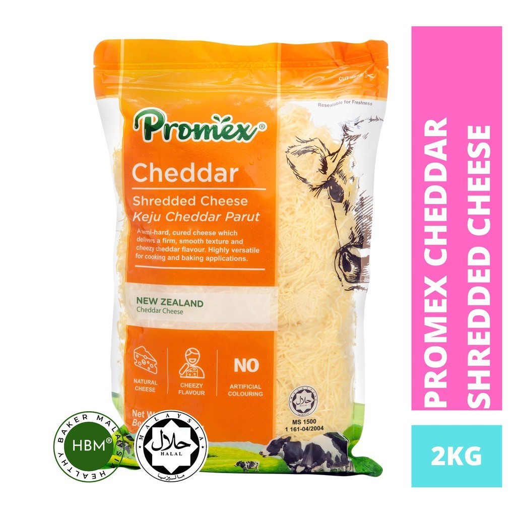 Promex Cheddar Shredded Chesse 2KG / Cheddar Cheese / Keju Parut ...