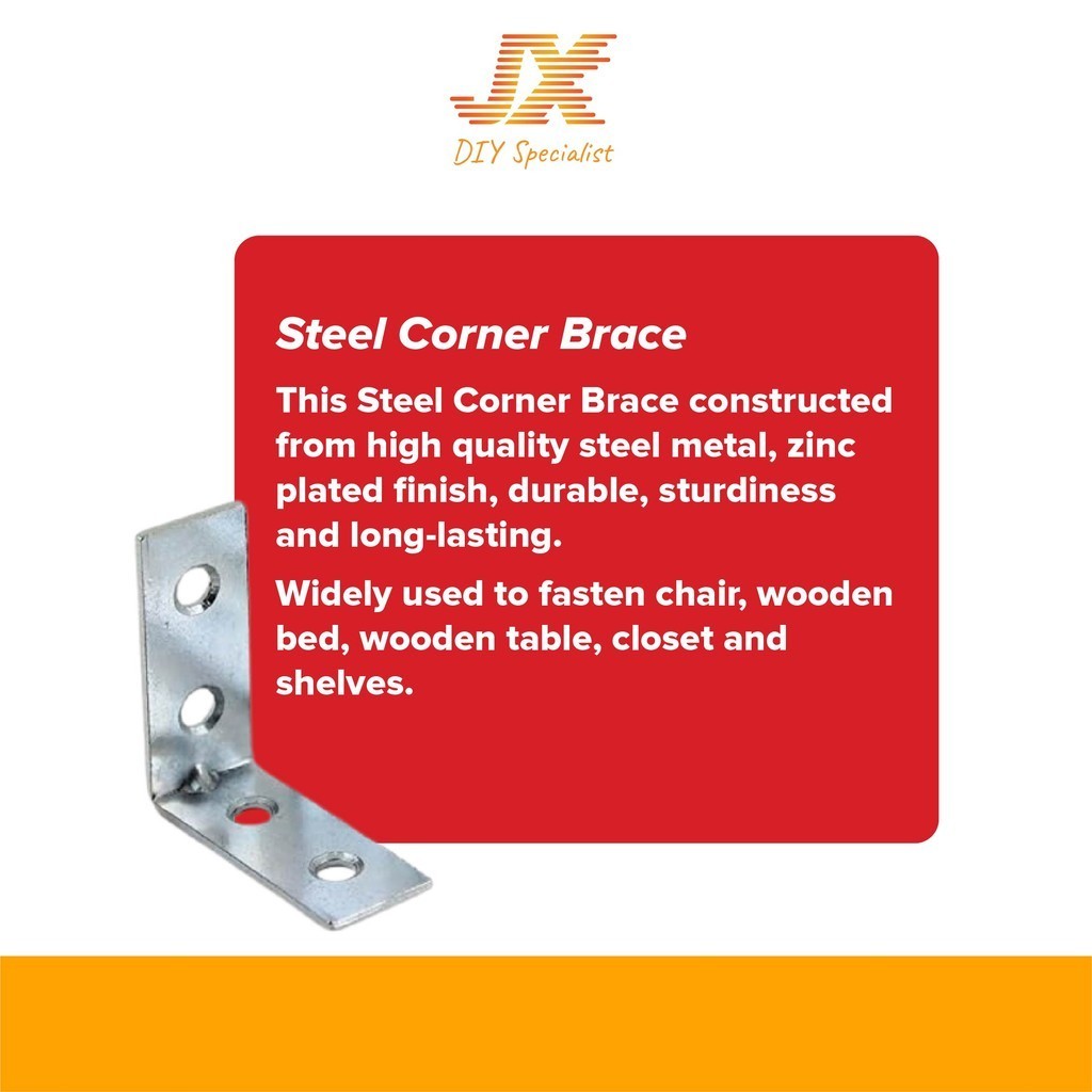 L Bracket Silver Zinc Plate 15mm Width Angle 90° Shape Shelf Shelve ...