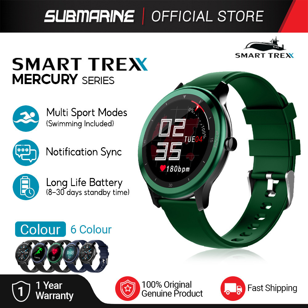 SUBMARINE Smartwatch SMART TREX MERCURY Y-3 Jam Smart Watch Bluetooth ...