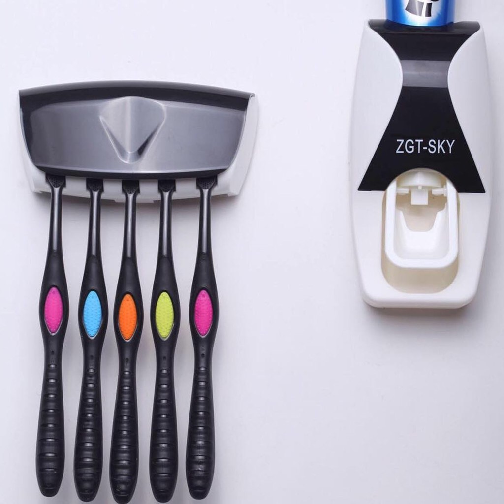 OW Automatic Toothpaste and Toothbrush Holder Organizer Set | Shopee ...