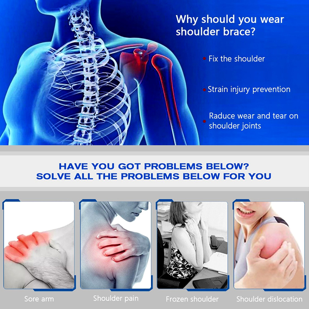 Shoulder Support with Pressure Pad, Adjustable Shoulder Brace for Torn ...