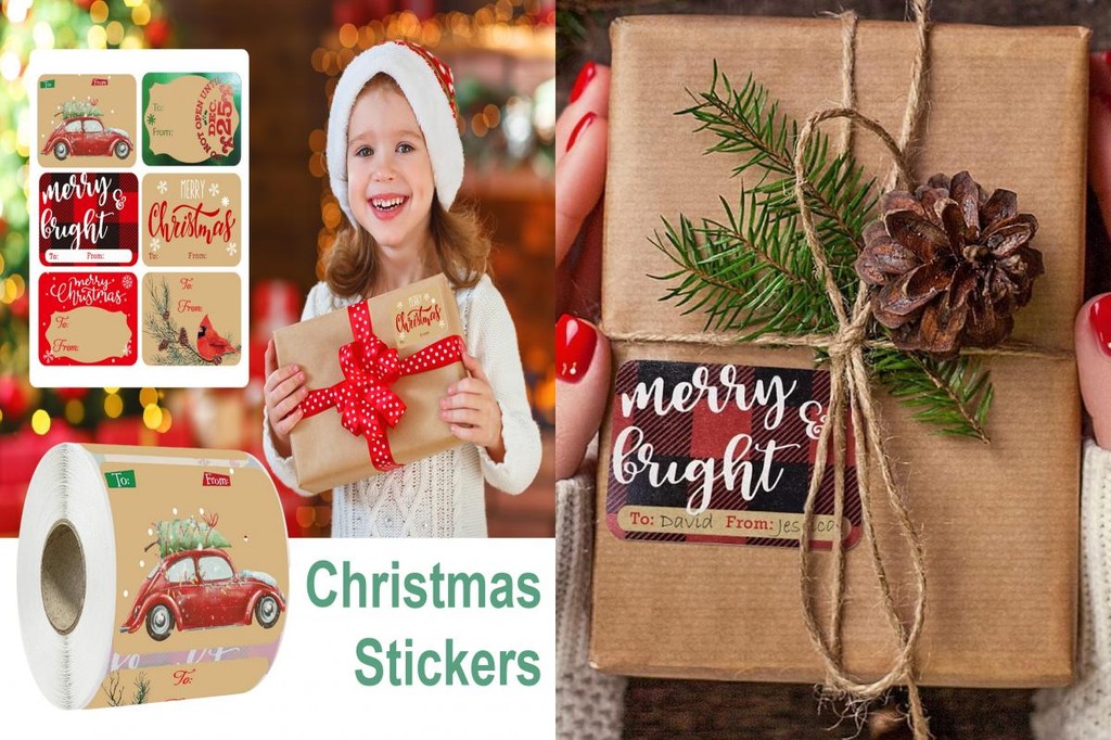 GRE Santa Claus Gift Tags Holiday Gift Tag Stickers Festive Christmas ...