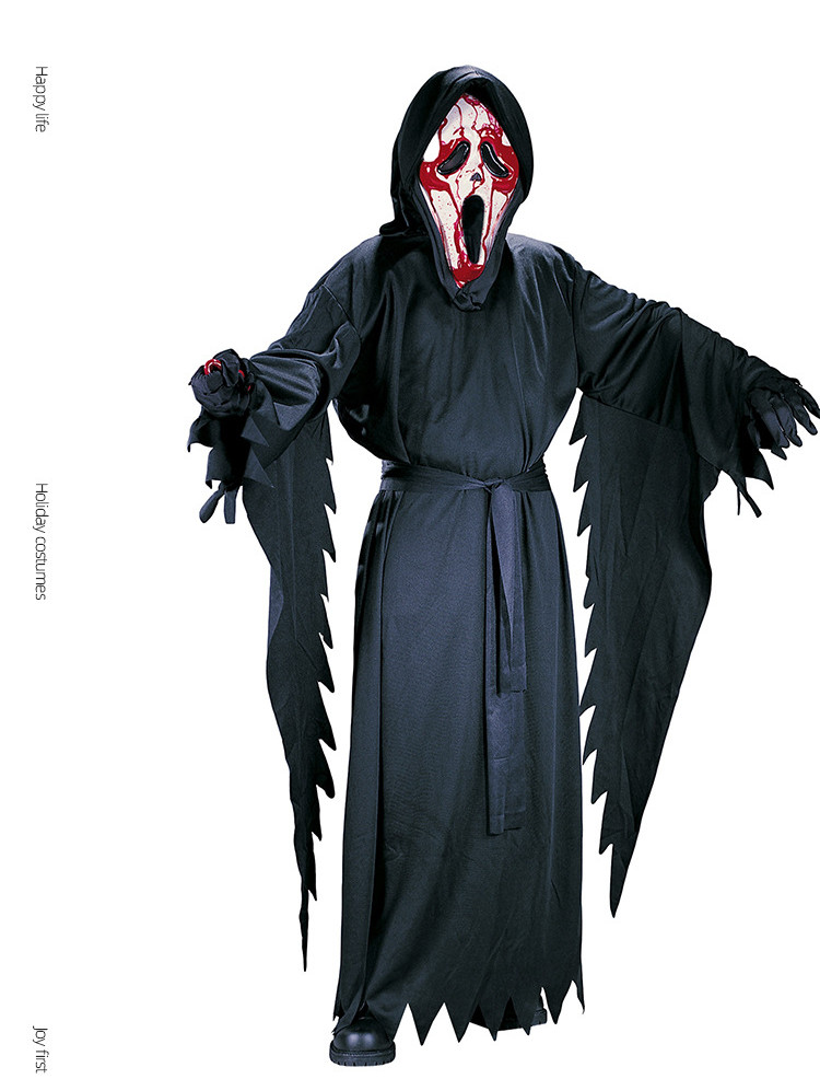 Halloween Horror Ghost Costume for Kids, Scream Ghost Robe with Gloves ...