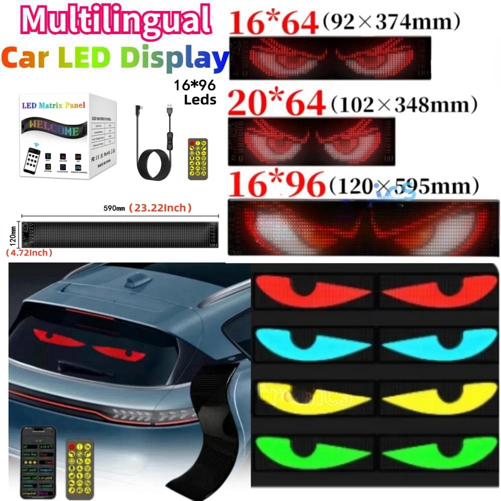 LED Matrix Pixel Screen Panel Multilingual DIY Programmable Pattern ...