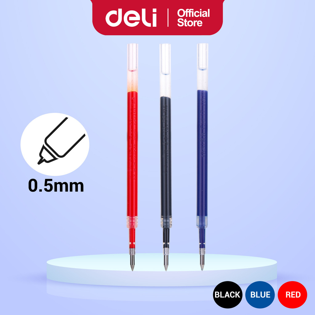 Deli Gel Ink Refill Ballpoint 0.5mm Pen for S01 Universal Click Pen Office Stationary 中性笔 圆珠笔 ...