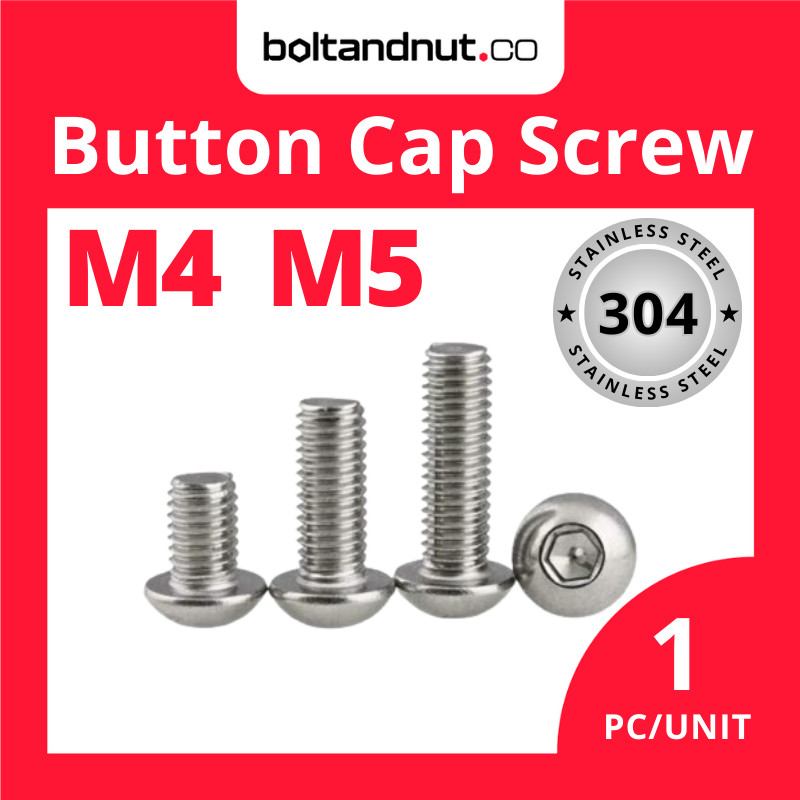 M4 M5 Hex Socket Button Head Screw ISO7380 | SUS 304 Stainless Steel ...