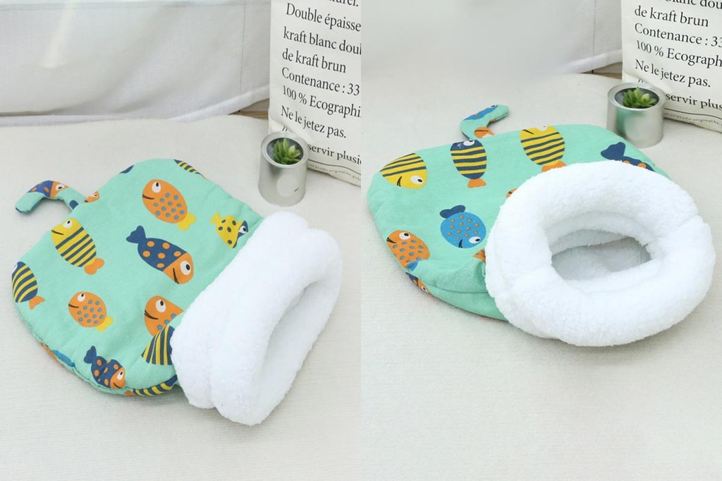 Pet Sleeping Sack Feline Snuggle Sack Cozy Cat Sleeping Bag Cave Bed ...