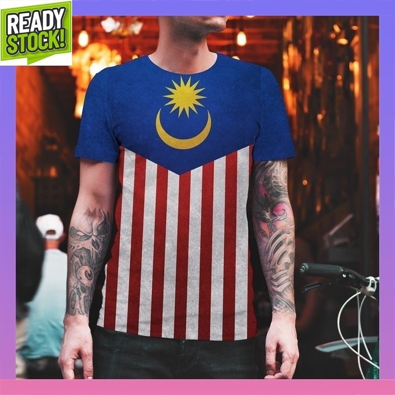 [Ready Stock] Malaysian Flag T-shirt Merdeka Malaysia Independence Day ...